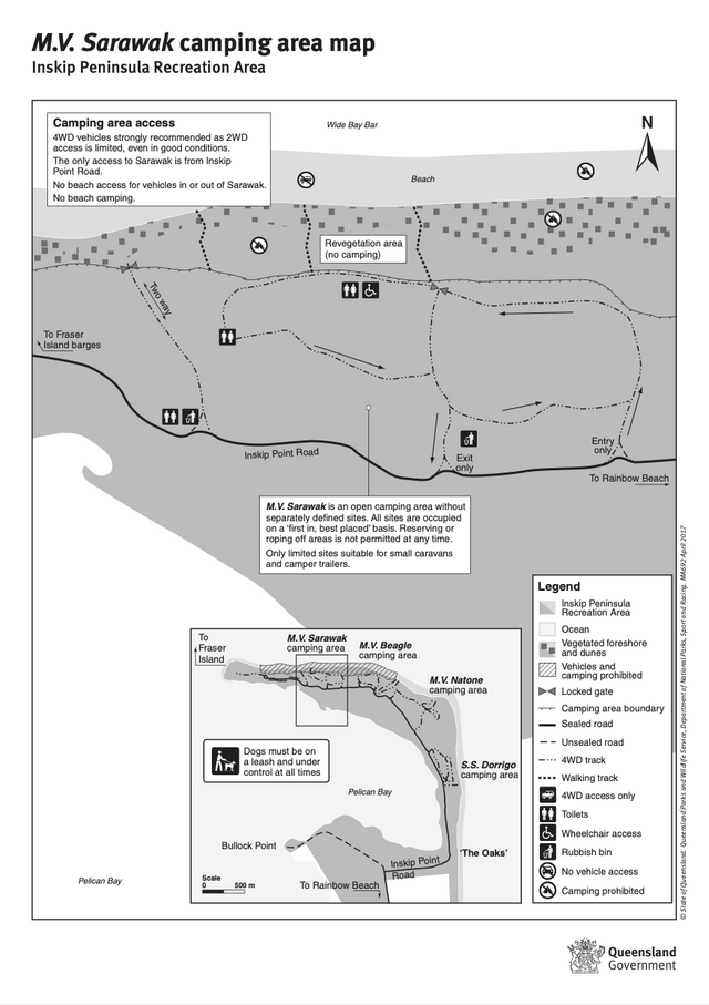 MV Sarawak Campground - Inskip Peninsula Recreation Area, Campsite at ...