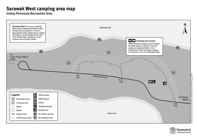 MV Sarawak West Campground - Inskip Peninsula Recreation Area, Campsite ...